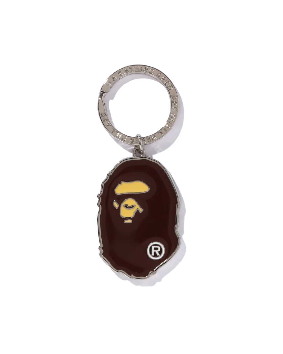 A Bathing Ape Men Key Rings Ape Head Metal Keychain Brown