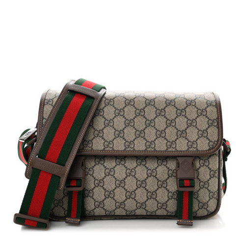 Gucci GG Supreme Small Messenger Bag Beige Ebony