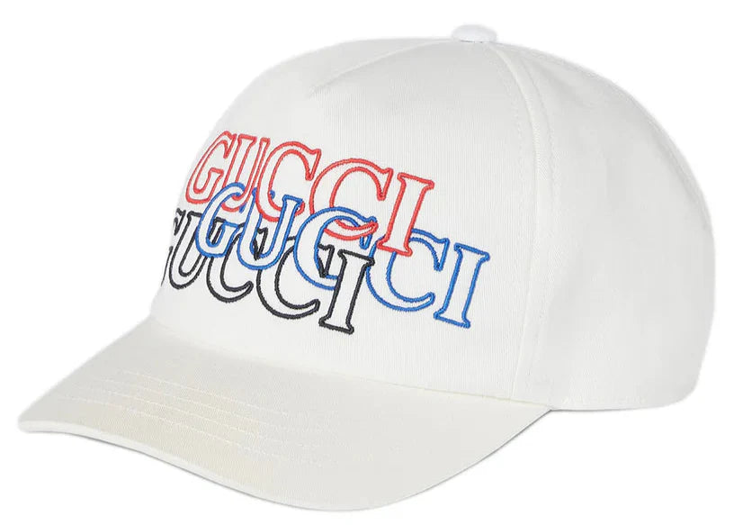 Gucci White Logo-Embroidered Baseball Cap
