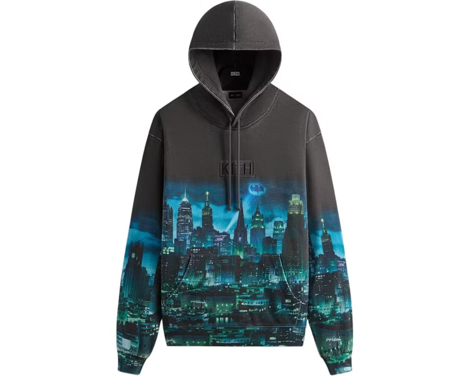 Kith x Batman Gotham Vintage Nelson Hoodie Black