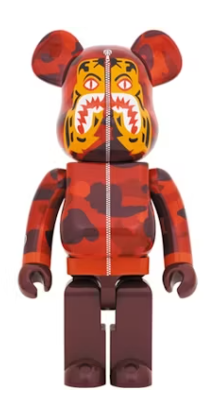 Bearbrick x BAPE Camo Tiger 1000% Red