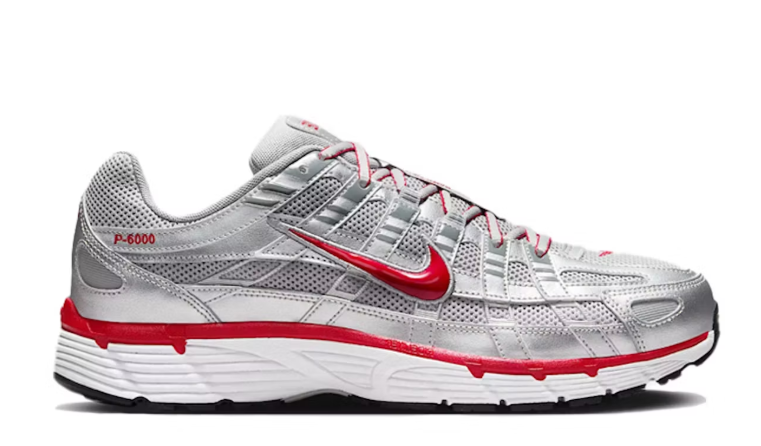 Nike P-6000 Metallic Silver Gym Red